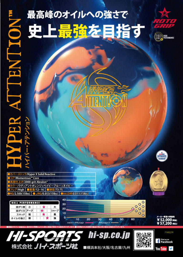 HYPER ATTENTION - ハイスポーツ社 ：信頼のボウリング用品販売